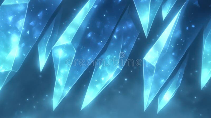 Glowing Blue Crystal Spikes, Abstract Fantasy Background Stock ...