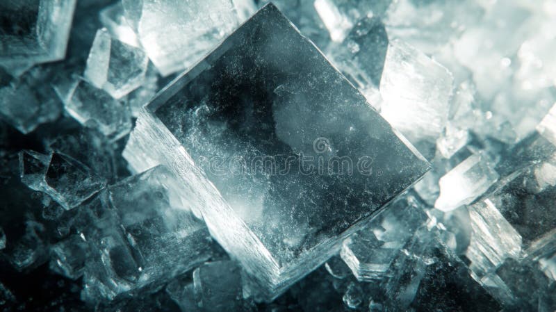 Close Up of Crystalline Salt Cube Structure Stock Illustration ...