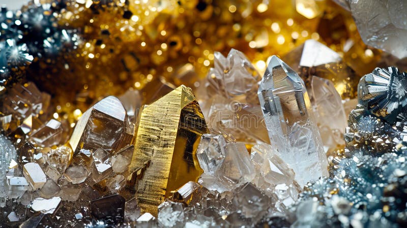 A Close Up of Crystals and Minerals Stock Photo - Image of stone ...