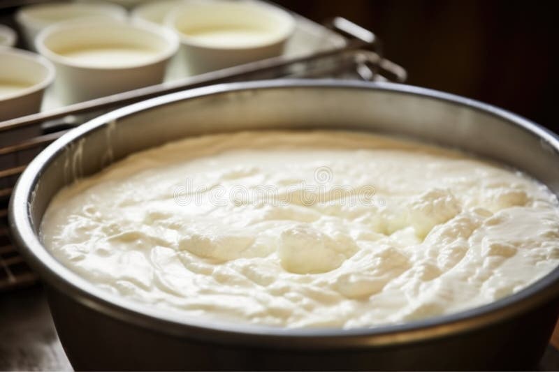 Close-up of Curd in a Setting Vat Stock Illustration - Illustration of ...