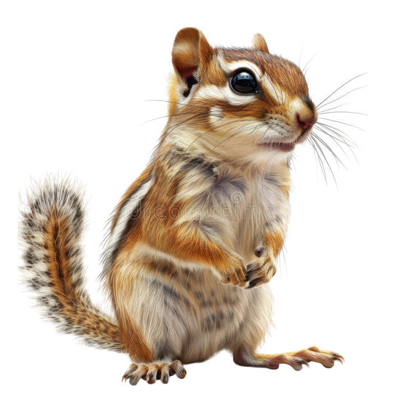 A Close-up of a Curious Chipmunk with a Bushy Tail Stock Image ...