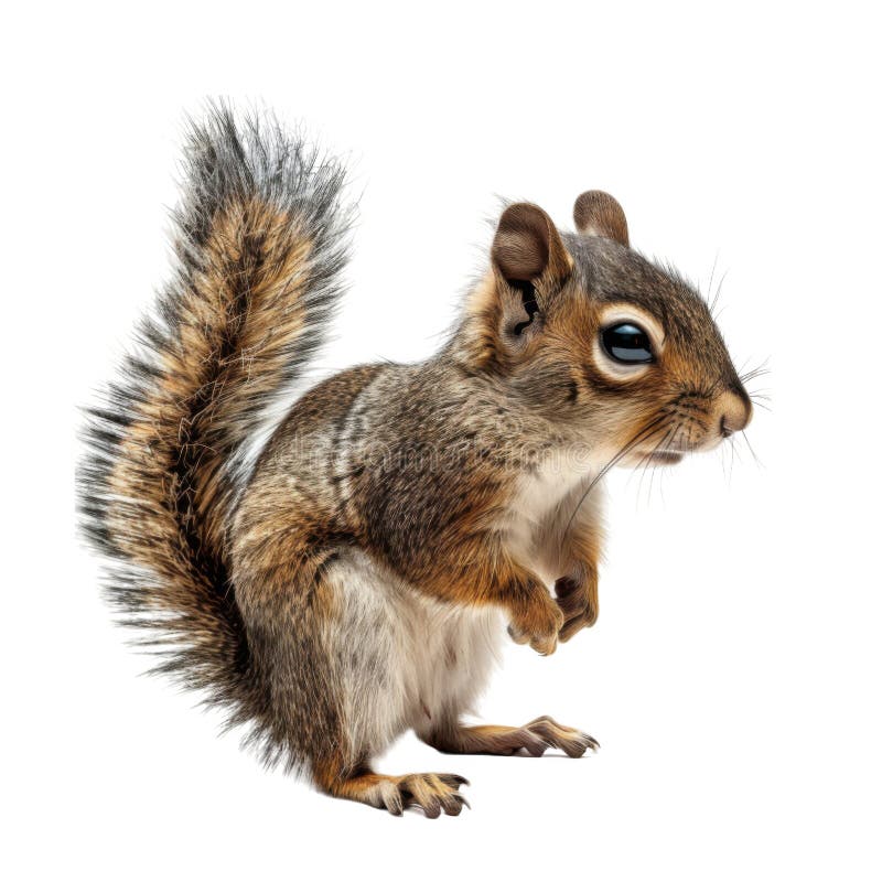A Close-Up of a Curious Chipmunk with a Fluffy Tail Stock Photo ...