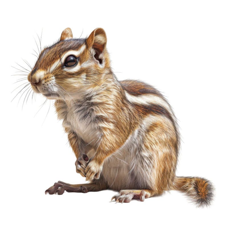 A Close-Up of a Curious Chipmunk with a Fluffy Tail Stock Illustration ...