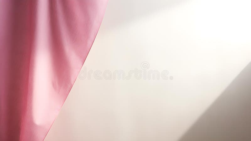 Close Up of Curtains in Pink Colors and Shadow of Windows. Studio ...