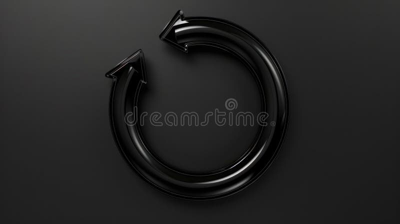 A Close-up of a Curved Black Object on a Dark Surface Stock ...