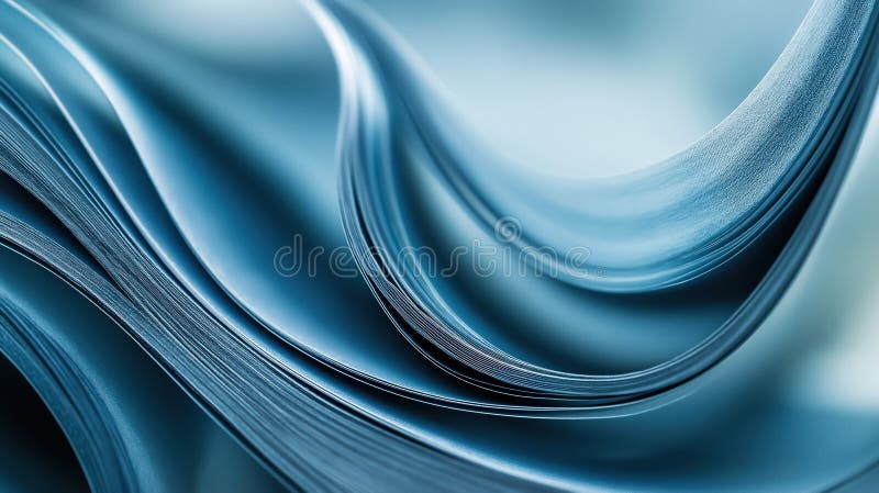 Close-up of Curved Edges and Creases on a Blue Textured Fabric Stock ...