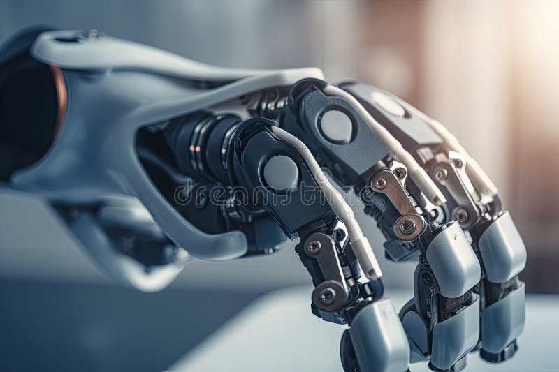 Close-up of Custom Robotic Hand with Tool Attached, Ready To Perform ...