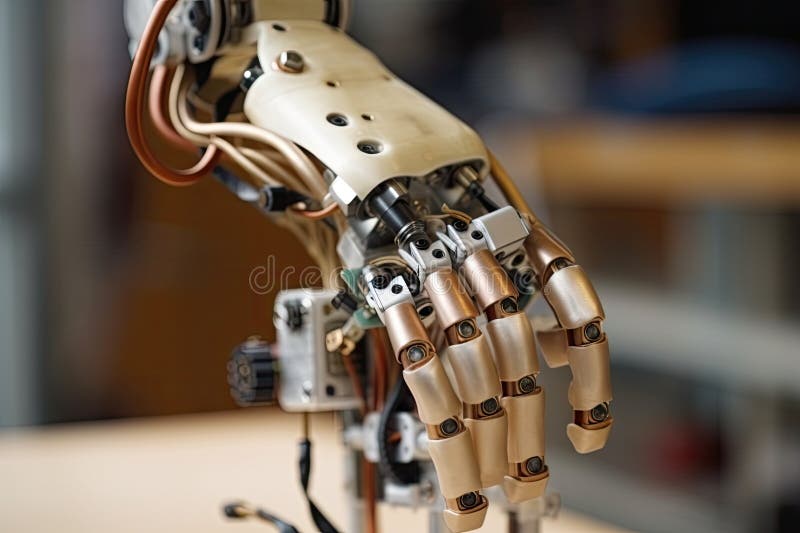 Close-up of Custom Robotic Hand with Tool Attached, Ready To Perform ...