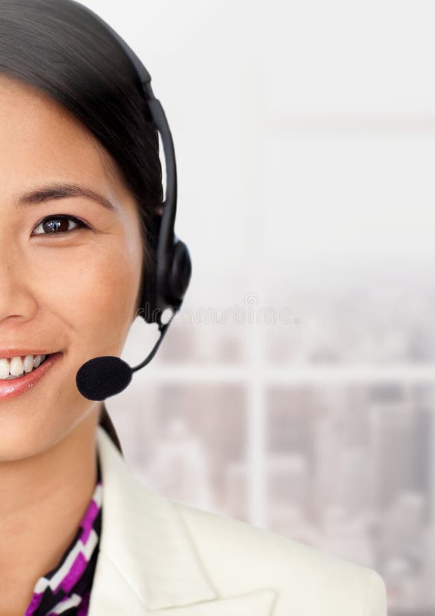 Close-up Customer Service Woman in Headset Stock Photo - Image of ...
