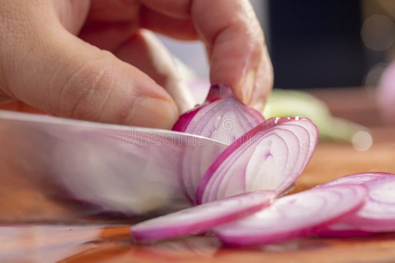 Close-up, Cut, Red Onion Vegetables Stock Photo - Image of dietary ...