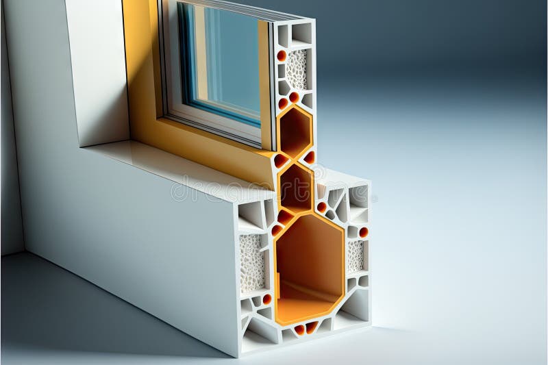 Close-up Cut of White Plastic Windows Profile Stock Illustration ...
