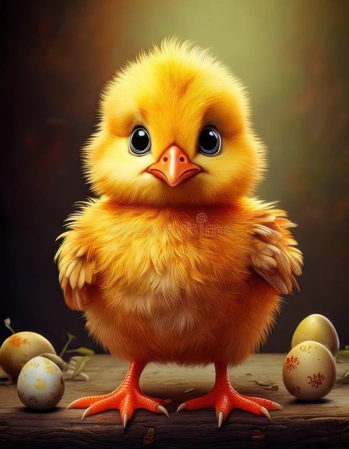 Close Up Cute Baby Chicken stock illustration. Illustration of farm ...