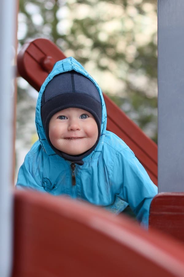 Close-up of Cute Beautiful Small Boy Outside Stock Photo - Image of ...