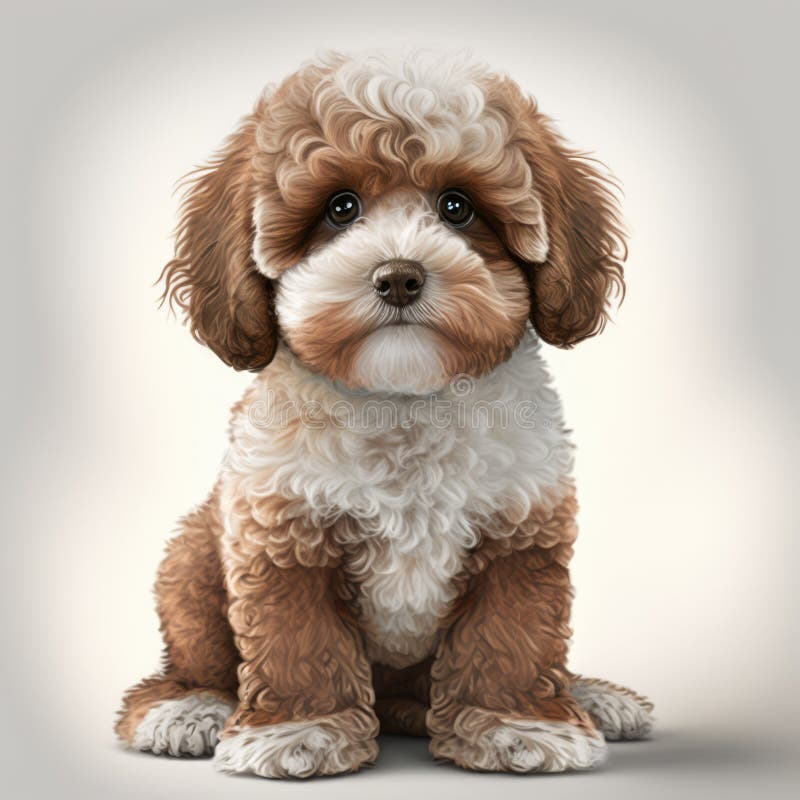 Close Up of Cute Bichon Dog on White Background, Created Using ...