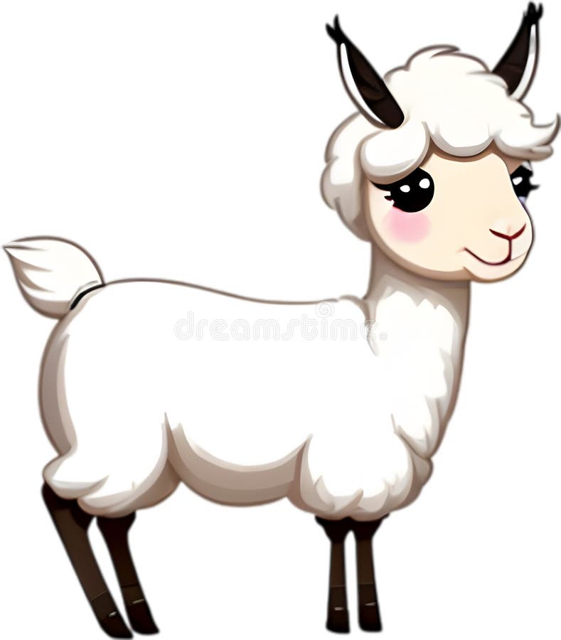 Close-up of a Cute Cartoon Llama Icon. Stock Photo - Illustration of ...