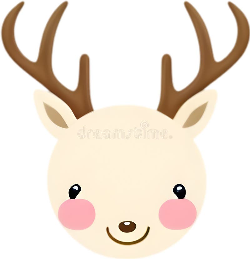 Close-up of a Cute Cartoon Marsh Deer Icon. Stock Image - Illustration ...