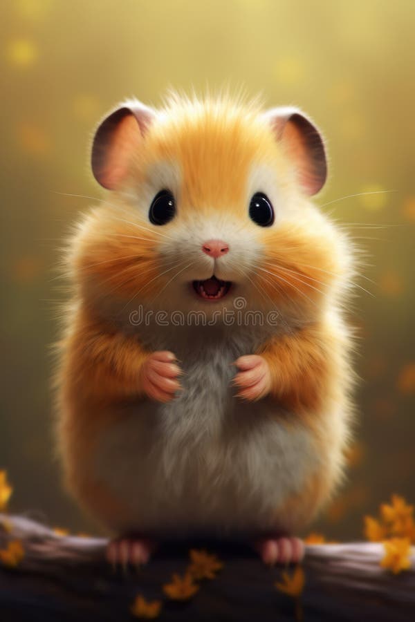 Close Up of Cute Hamster on Blurred Background, Created Using ...