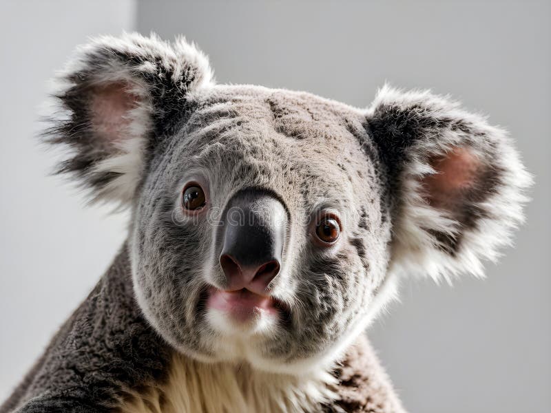 Close-up of Koala S Face, with Its Bright Eyes and Fluffy Fur Visible ...