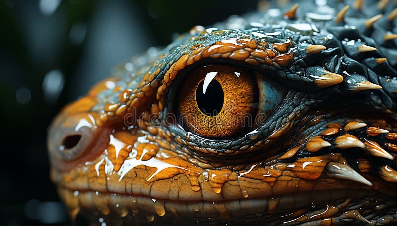 Close Up of a Cute Lizard Staring Underwater Generated by AI Stock ...