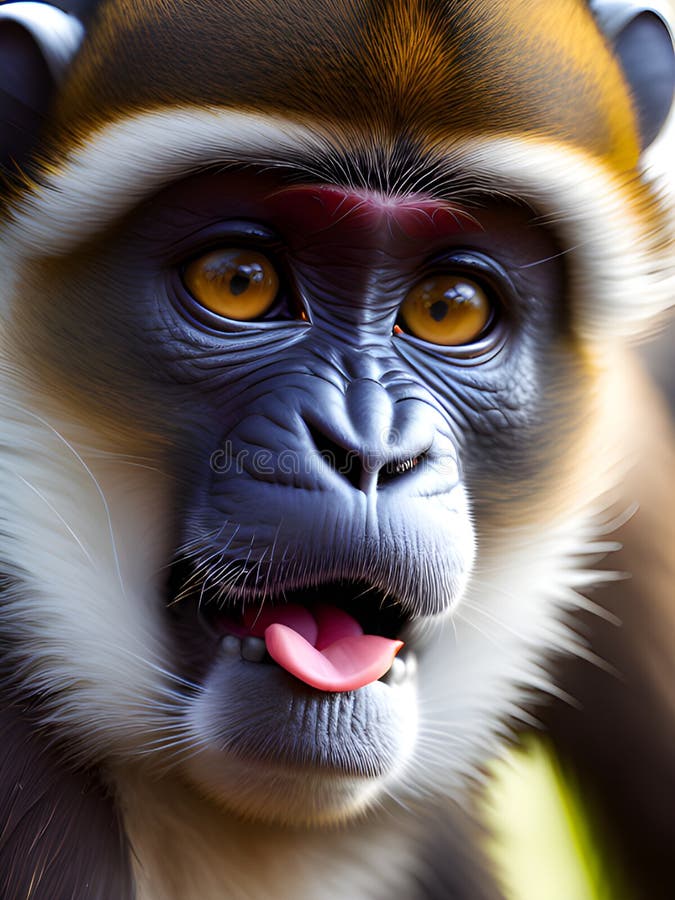 A Close Up of a Monkey Looking at the Camera. Generative AI Stock ...