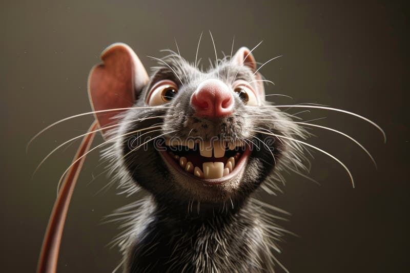 Close-Up of a Cute Rat with Open Mouth Showing Front Teeth Stock Image ...