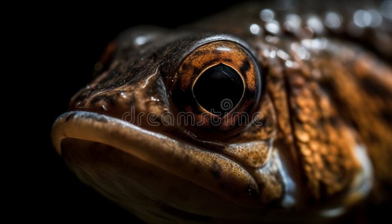Close Up of a Cute Toad Eye, Staring Underwater, in Nature Generated by ...