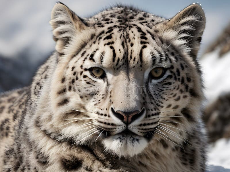 A Close Up of a Cute Wild Animal, Snow Leopard Stock Image - Image of ...