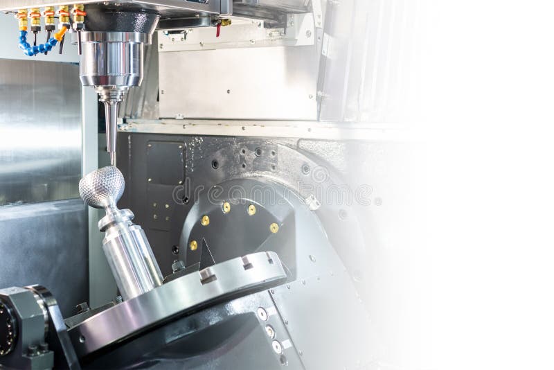 Close Up Cutting Tool Working with Work Piece or Product by High Speed ...