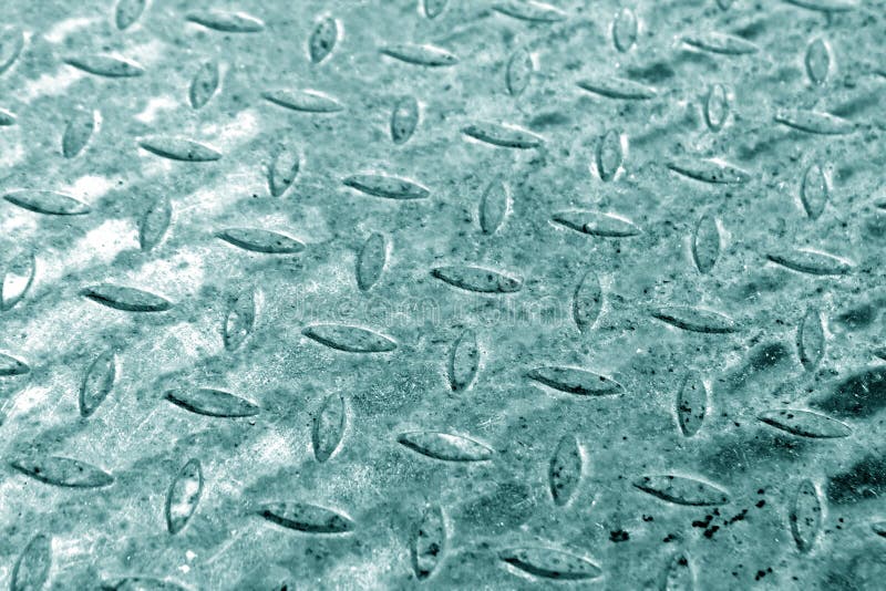 Close-up of Cyan Metal Floor Pattern with Blur Effect. Stock Photo ...