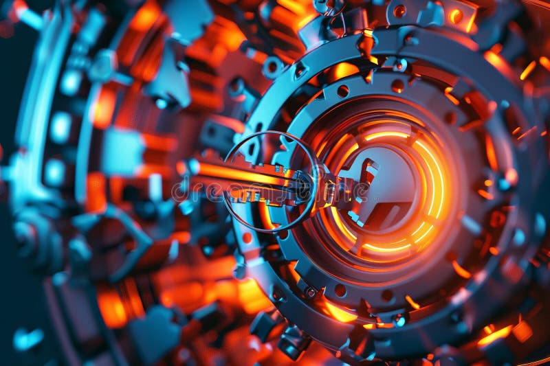 Key Turning Lock Stock Illustrations – 228 Key Turning Lock Stock ...