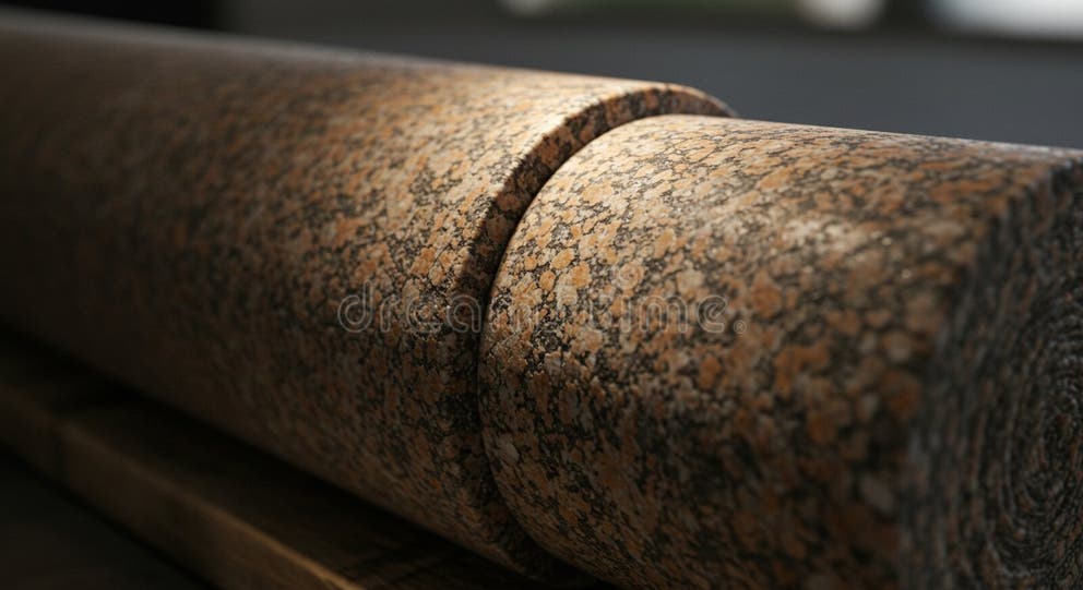 A Close-up of a Cylindrical Stone Object, Showcasing a Polished Granite ...