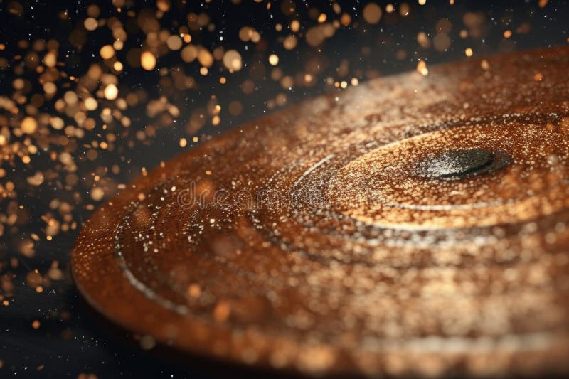 Close-up of Cymbal Texture, Dust Particles Flying Stock Image - Image ...