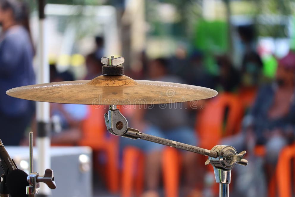 Close-up of Cymbals Mounted on a Stack of Musical Instrument Concepts ...