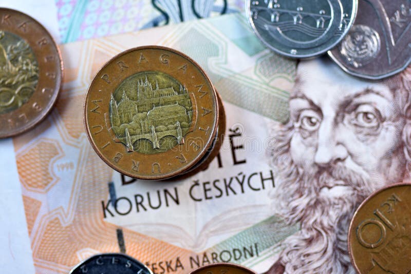 Close Up Czech Koruna Currency, Czech Republic Stock Image - Image of ...