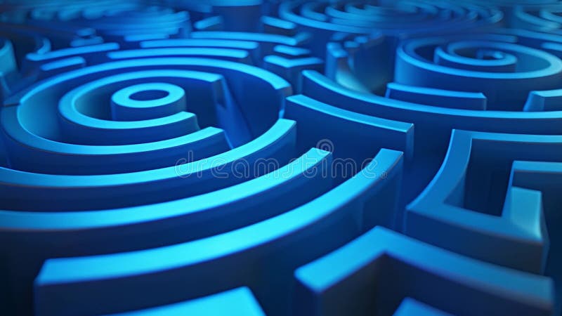 Abstract Blue 3D Maze Footage Stock Footage - Video of geometric ...