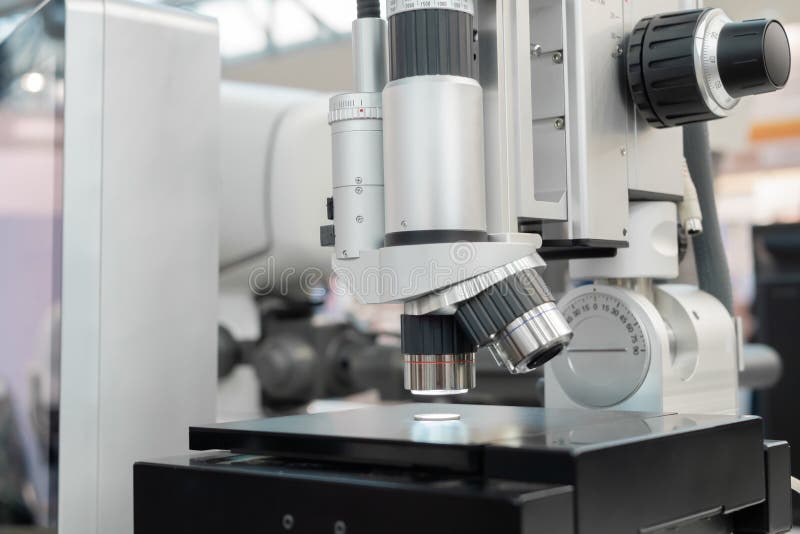 Close Up: 3D Digital Video Microscope at Laboratory - Quality Control ...