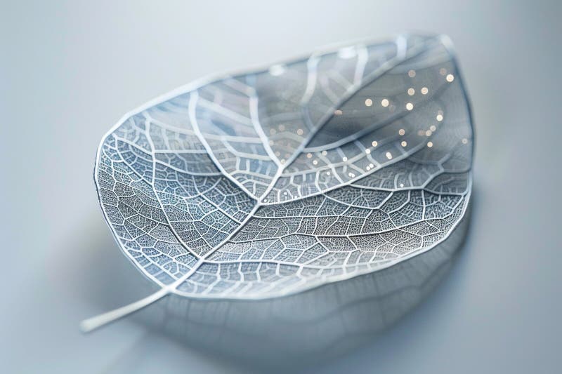 A Closeup of a 3Dgenerated Leaf Intricately Designed with Solar Cells ...