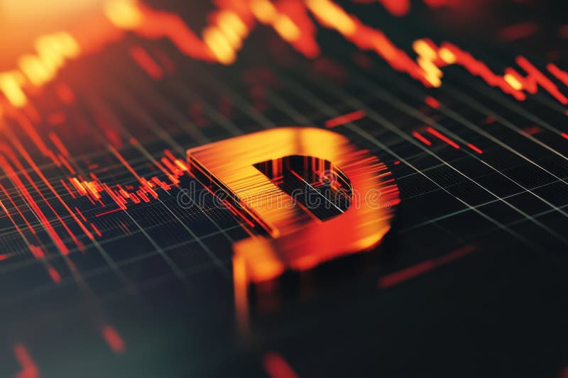 A Close Up of a D on a Graph Stock Illustration - Illustration of data ...