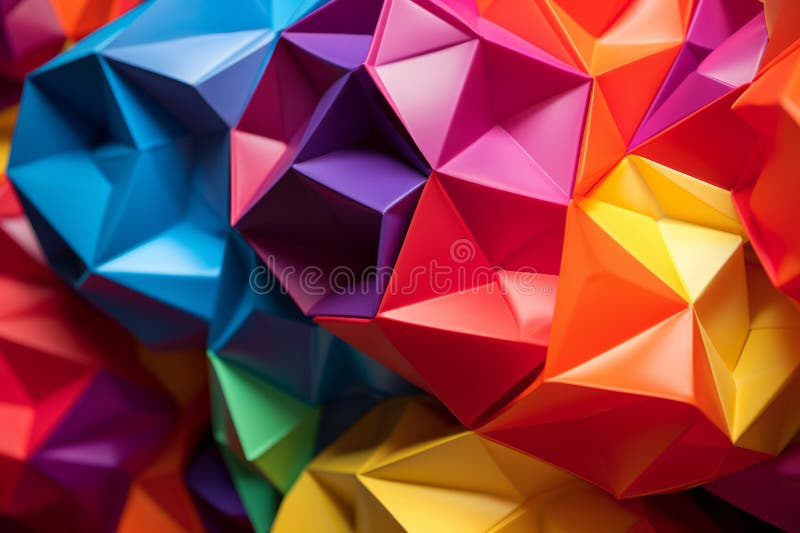 A Close Up of a 3D Heptagonal Prism with Vibrant, Shifting Colors Stock ...