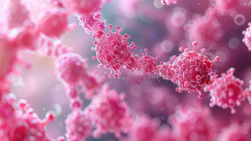 Close Up of 3d Microscopic Pink Bacteria Stock Illustration ...