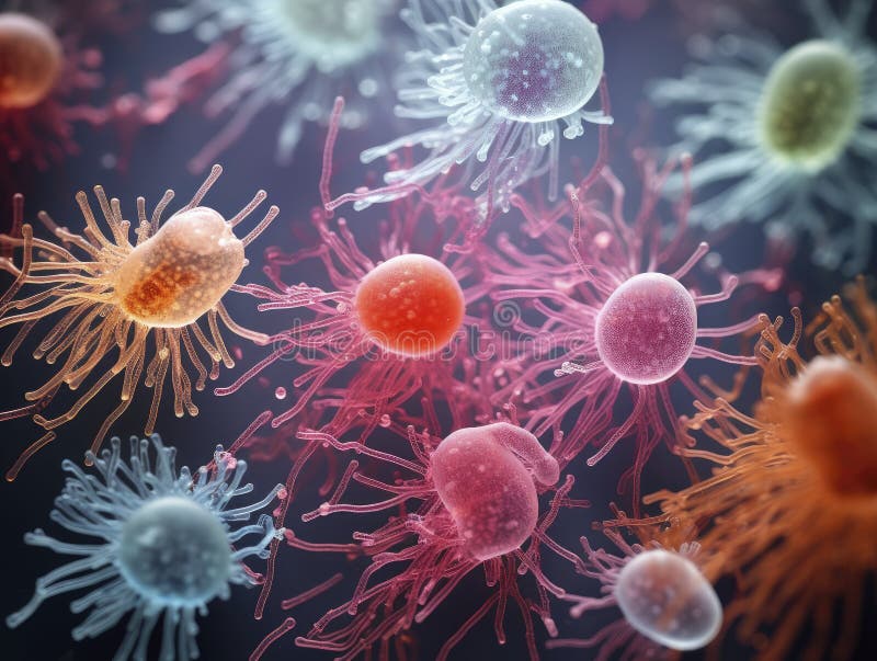 Close-up 3d Picture of E. Coli Bacteria Under Microscope Stock Photo ...