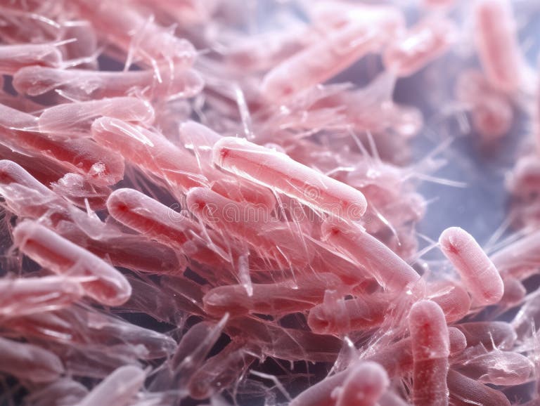 Close-up 3d Picture of E. Coli Bacteria Under Microscope Stock Photo ...