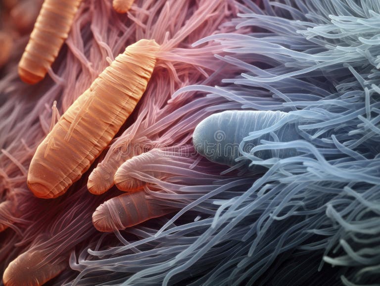 Close-up 3d Picture of E. Coli Bacteria Under Microscope Stock Photo ...