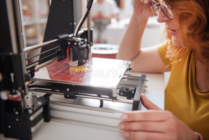 Close Up of a 3d Printer Being in Work Stock Image - Image of equipment ...