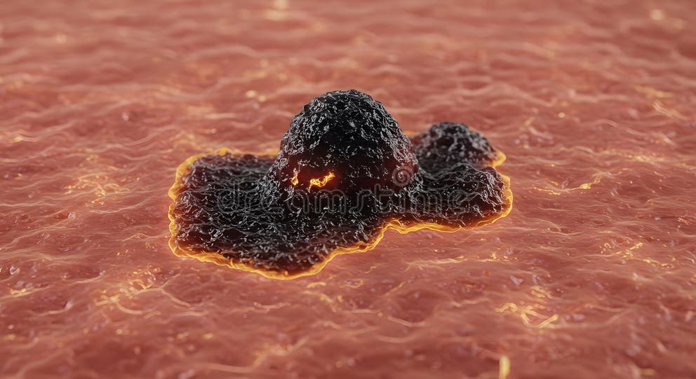 Microscopic View of a Cellular Anomaly: a 3D Render of a Dark Mass on ...