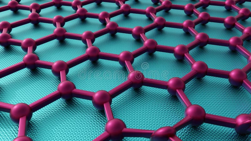 3D Rendering of a Graphene Structure Stock Illustration - Illustration ...