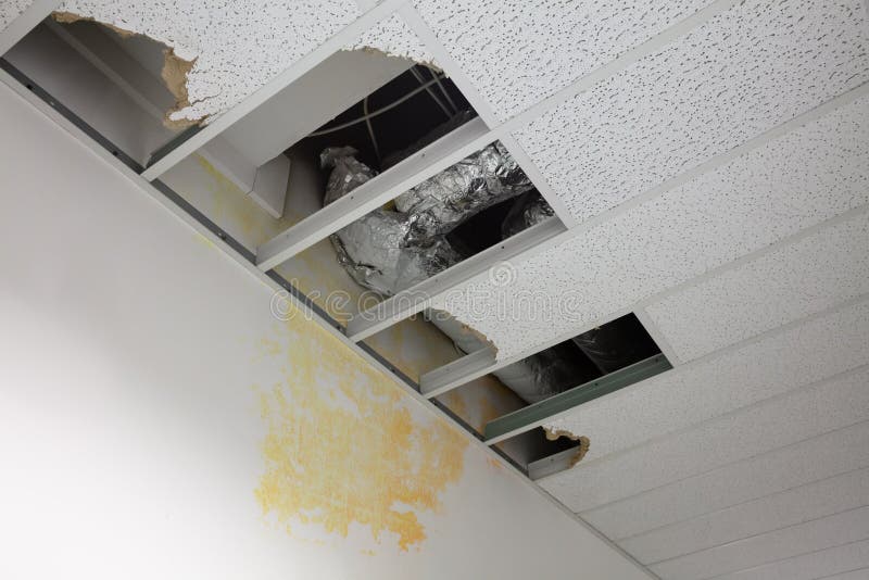 Close-up of Damaged Ceiling Stock Photo - Image of building, flood: 181830840