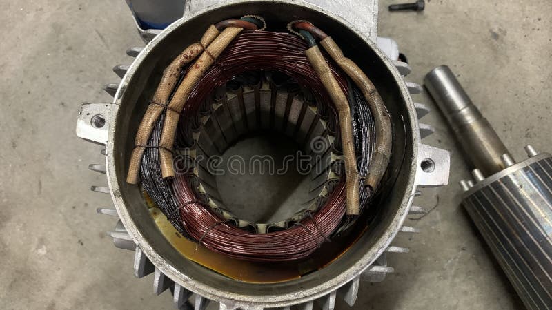 Close Up, Damaged Copper Winding Motor Burned Stock Photo - Image of ...
