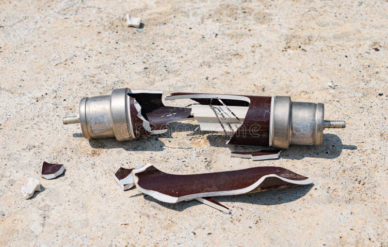Close-up of a Damaged High-voltage Fuse Shattered into Pieces Stock ...
