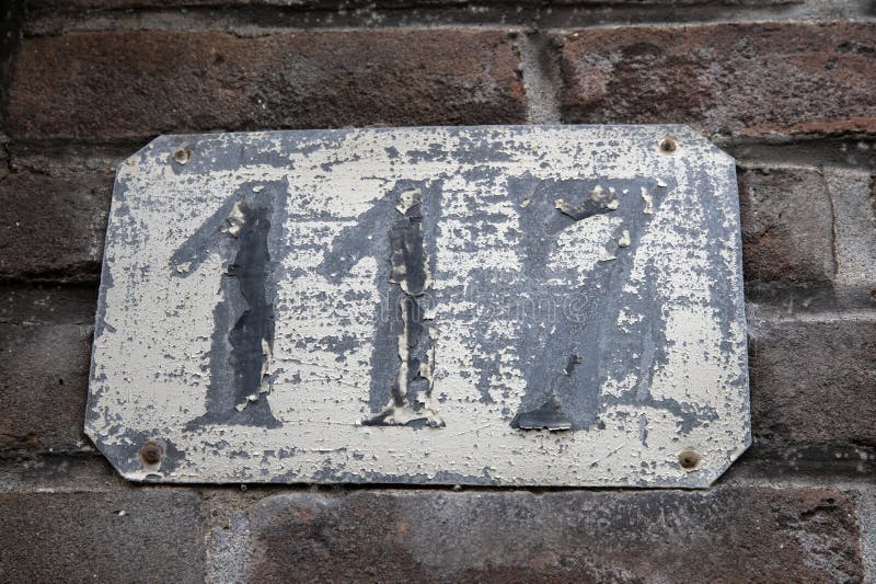 Close Up Damaged House Number 117 at Amsterrdam the Netherlands 29-7 ...
